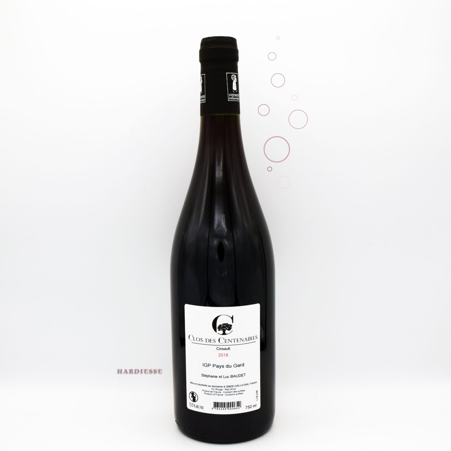 Clos des Centenaires - Cinsault 2018 - Cave Hardiesse